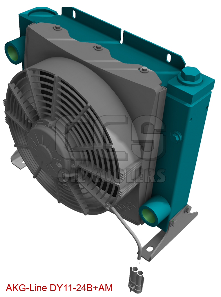 DY11+AM oliekoeler met bypass 24V-DC blazend (Oliekoeler 12 - 24 V ...